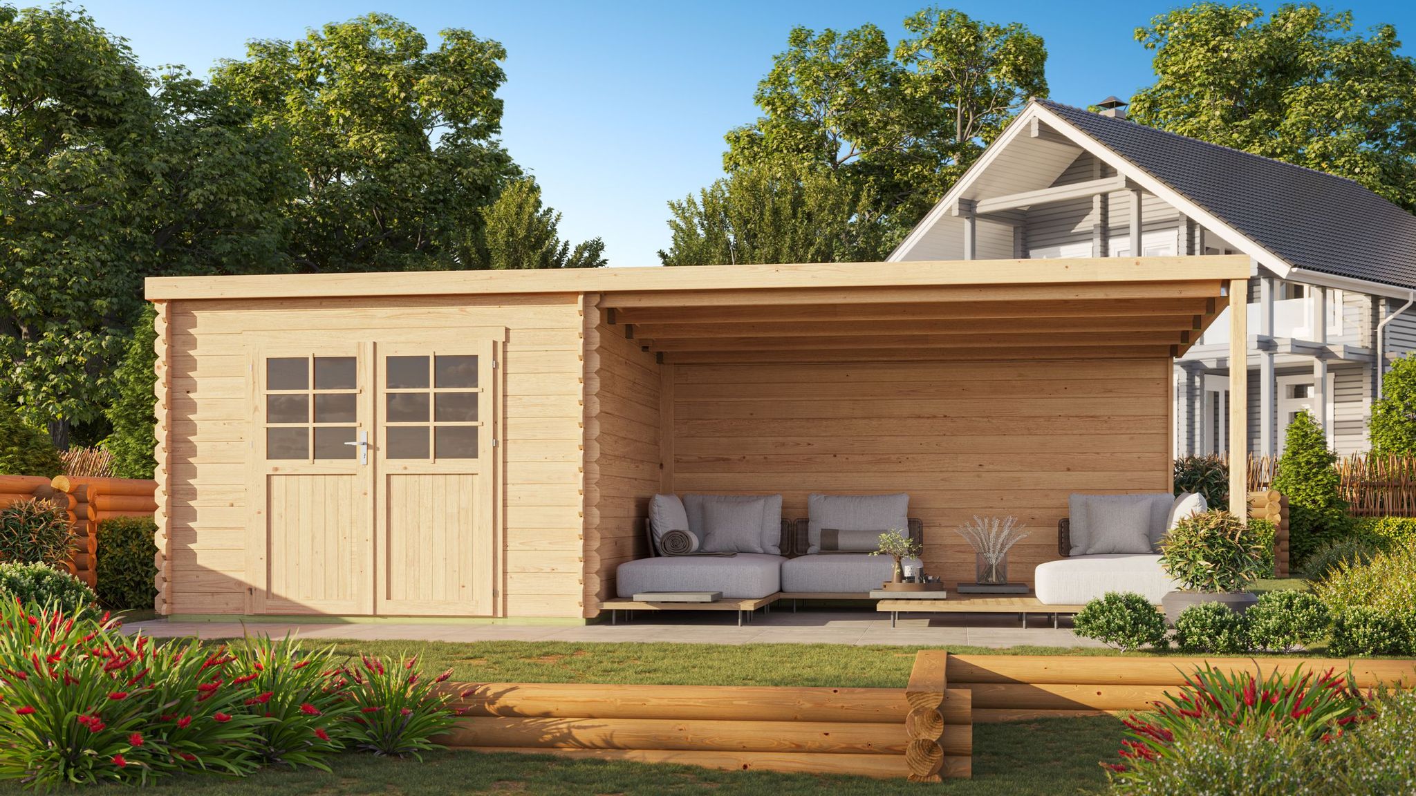 Debro tuinhuis met overkapping Avignon 696 x 298 cm kopen bij Azalp.be