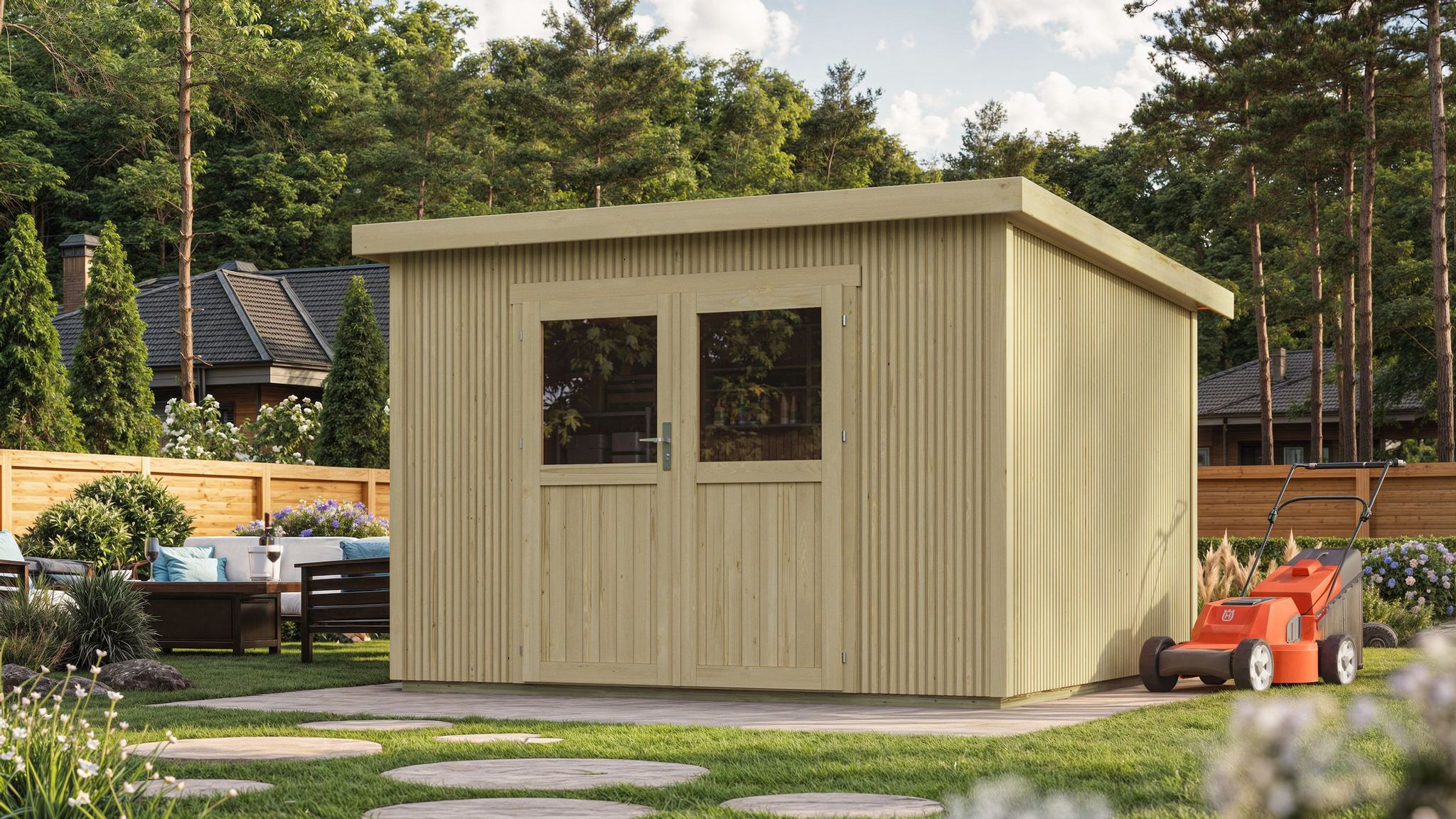 Debro tuinhuis Vertico - Hogedruk geïmpregneerd 298 x 298 cm kopen bij ...