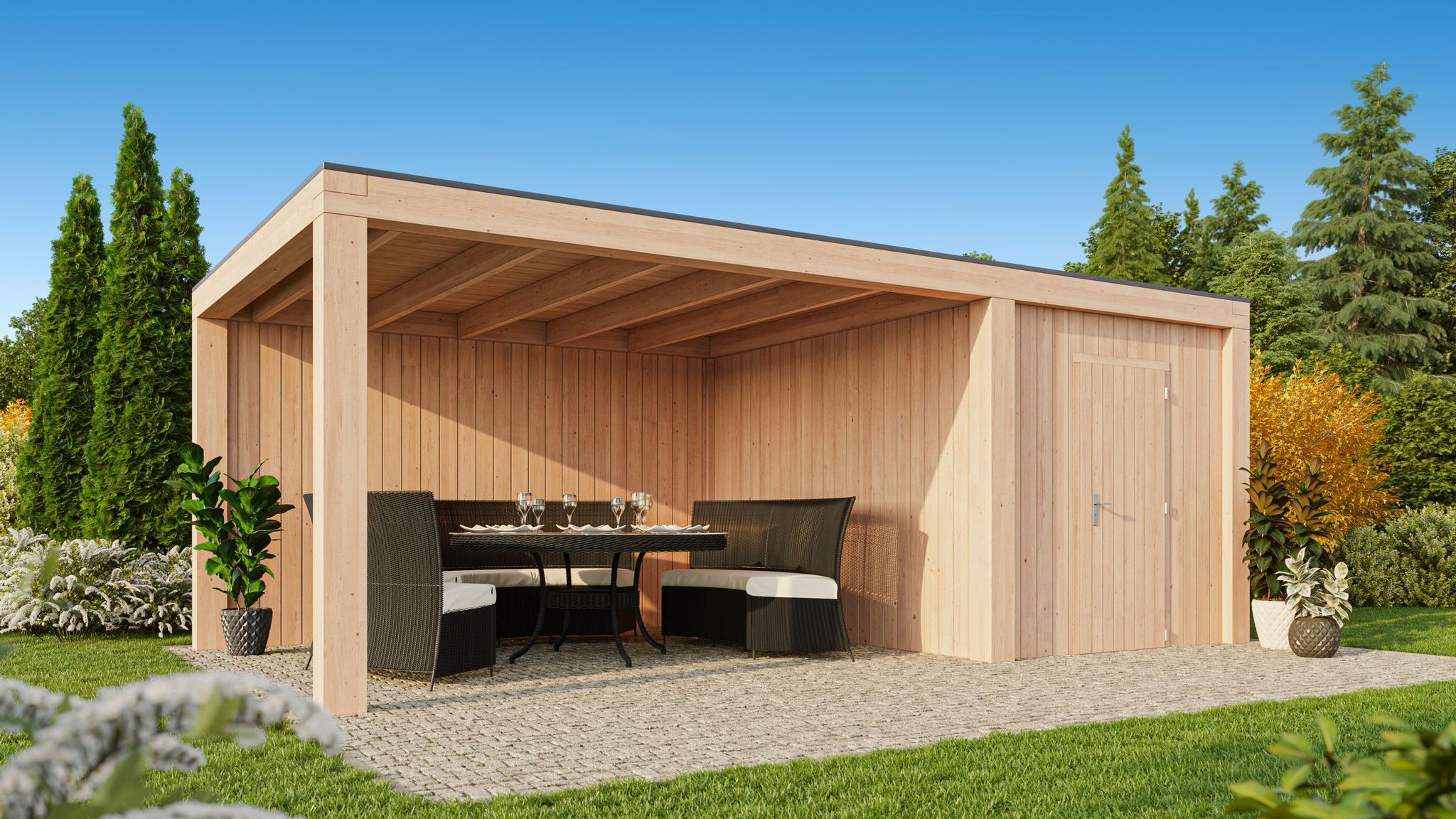 Kirk and Michaels Severus tuinhuis met overkapping 500x300 cm kopen bij ...