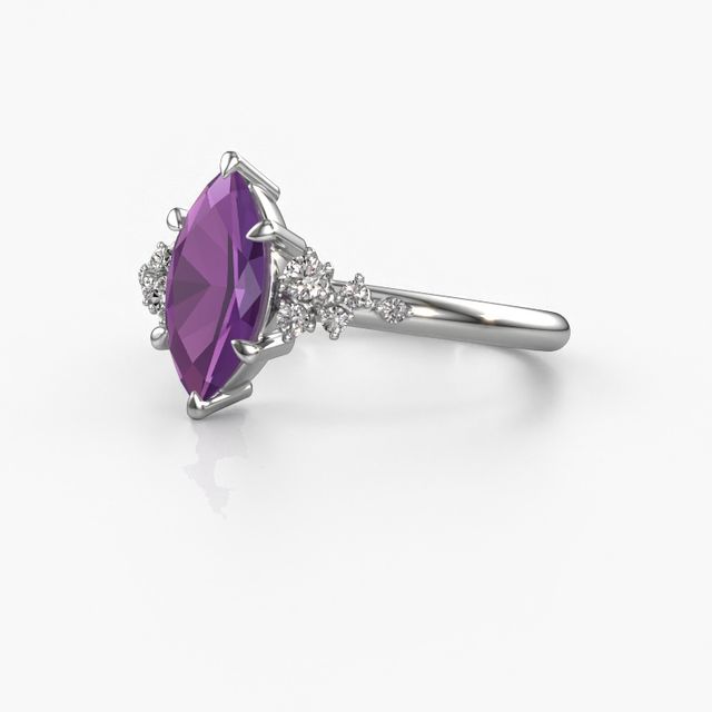 Daring Royce MRQ ring with 11x5.5 mm amethyst | DiamondsByMe