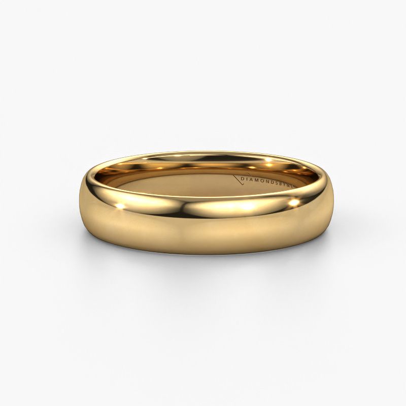 Bolle glimmende ±5 mm gouden heren trouwring WH0100M35AP