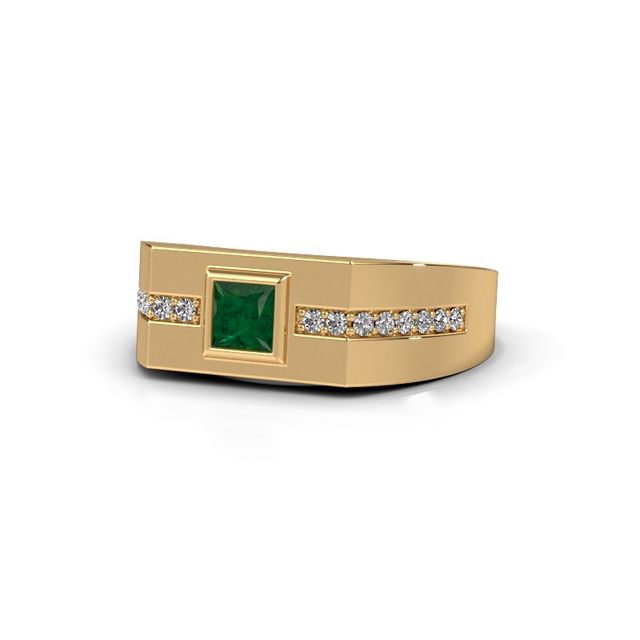 Rechthoekige gouden heren ring Robertus 2 | Design je unieke ring!