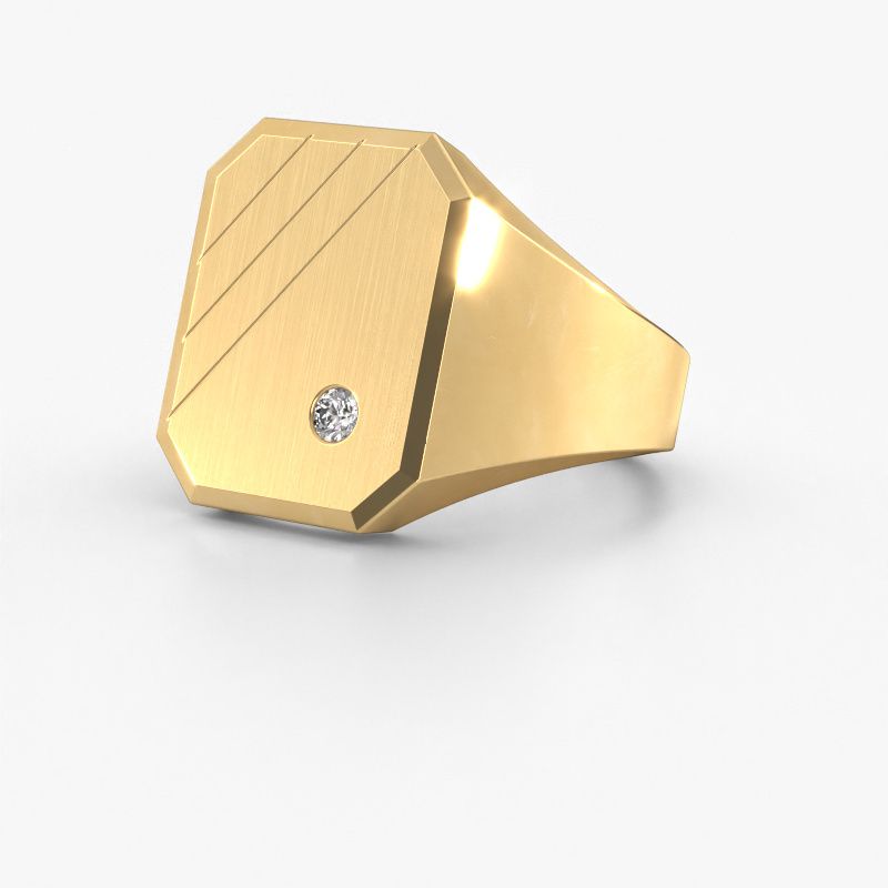 Massieve strak gouden Patrick 5 zegelring | Stel zelf samen