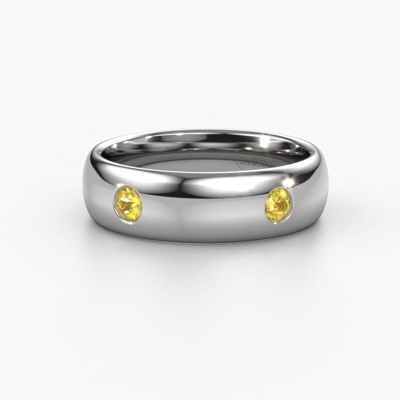 ±6 mm Eternity platina dames trouwring gele saffier 3 mm WH0104L36BP|-30%