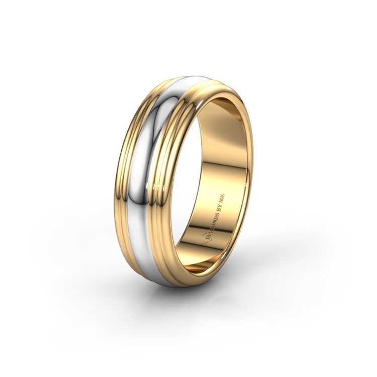 Goud met witgoud exclusief gouden heren trouwring WH2234MN