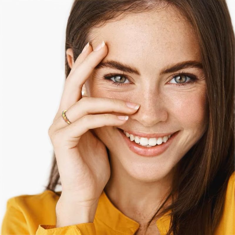 Alliance fantasie gouden ring met Rainbow saffier 1 Mariam half ...