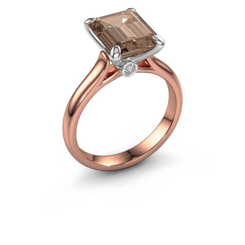 Bruine diamanten rosé gouden verlovingsring 2.54 crt Valorie eme 1 ...
