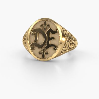 Uniek 2 kleuren gouden Brian monogram ring | Handgemaakt en uniek!