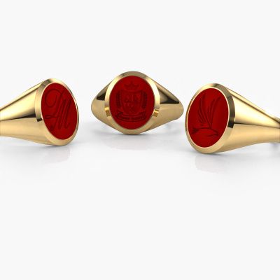 Massive Gold Siegelring Herman 3 mit 13x11 mm oval form Karneol |-30%