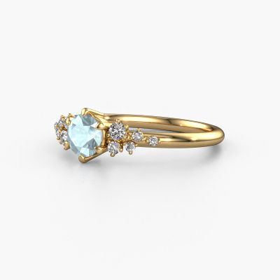 Zelf je gouden Royce RND solitaire ring ontwerpen met 5 mm aquamarijn
