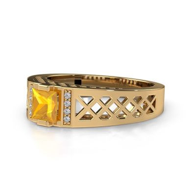 Geradlinige Gold Citrin 5 mm Jonathan Herrenring | jetzt gestalten!