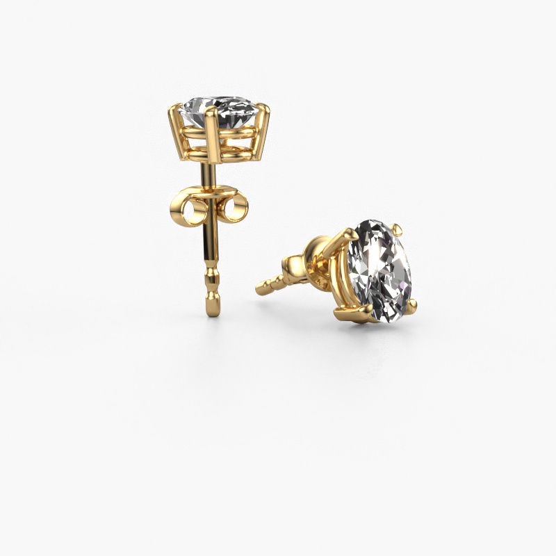 Eigentijdse solitaire solitaire oorstekers van goud met 0.70 crt lab ...