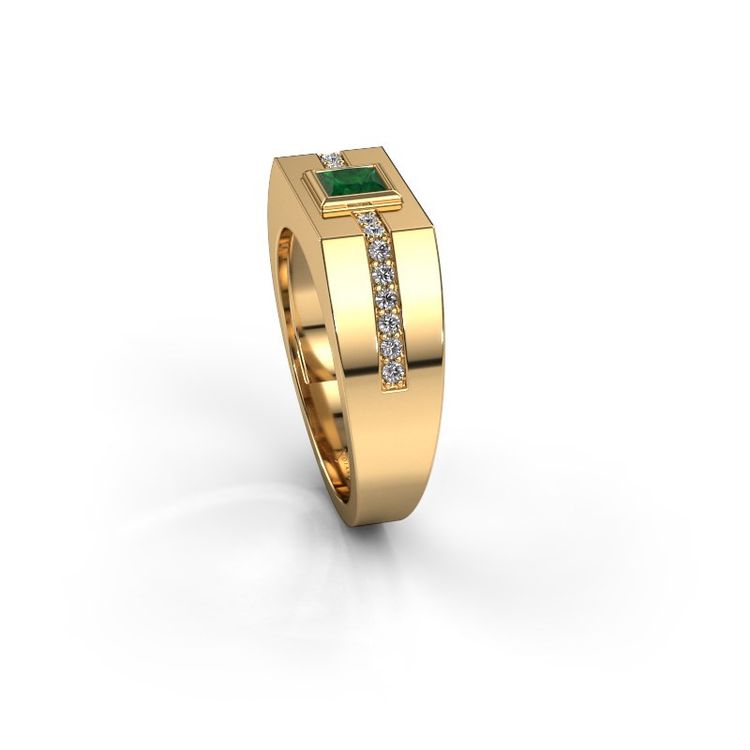 Rechthoekige gouden heren ring Robertus 2 | Design je unieke ring!
