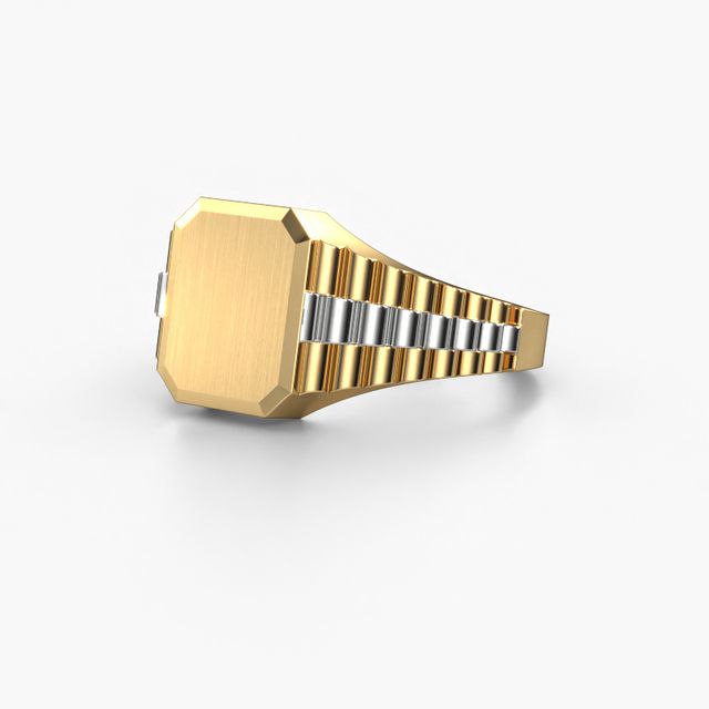 Elegant gold rectangular rolex style ring Erik 1|Best price