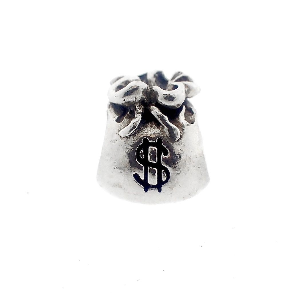 Zilveren bedel; Silver money bag | Juweelwinkel.nl