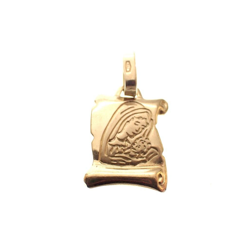 Gouden hanger van een boekrol - Vintage | Juweelwinkel.nl