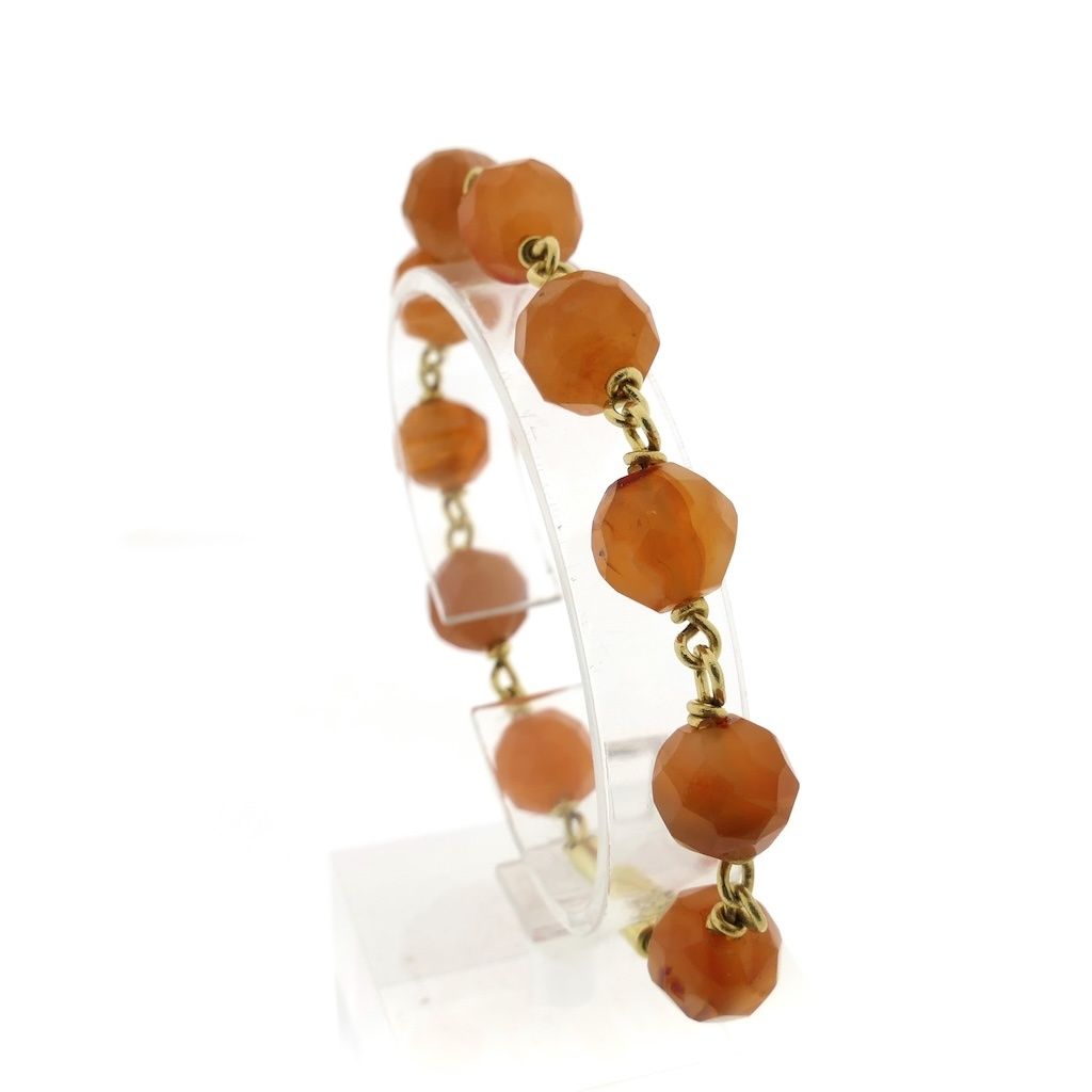 Gouden armband met carneool - 14 karaat | Juweelwinkel.nl