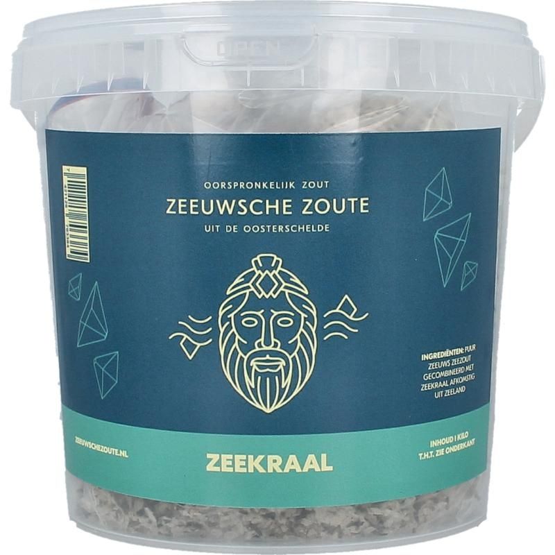 Zeeuwsche Zoute Zout met zeekraal in emmer - 1 kilogram - Medimart.nl ...