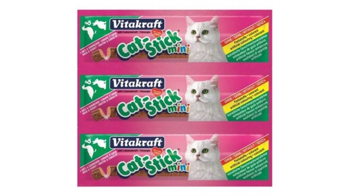 Recompense Pisici Vitakraft CatStick Iepure si Rata, 3 x 18 g: 4,68 lei ...