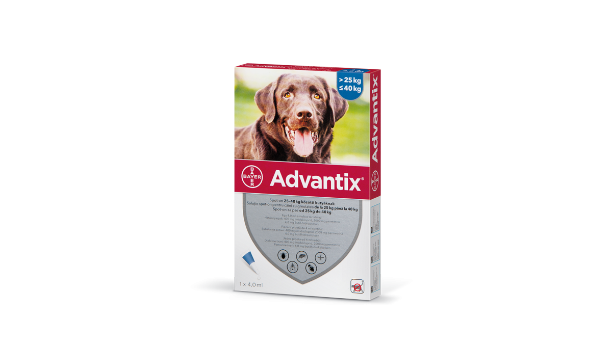 Advantix 400 Caini (25 - 40 kg), 1 pipeta: 58,76 RON - PetMart PetShop