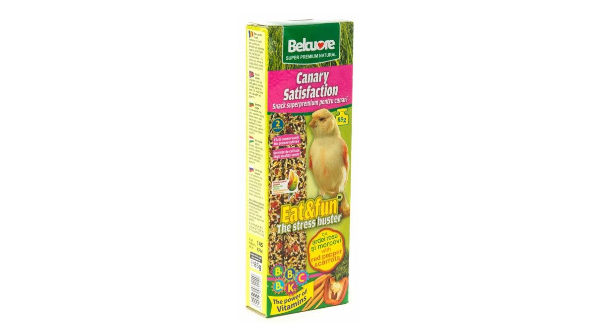 BATON CANARI BELCUORE CU ARDEI ROSU/MORCOV 85 G: 6,60 RON - PetMart PetShop BATON CANARI BELCUORE CU ARDEI ROSU/MORCOV 85 G: 6,60 RON - PetMart PetShop