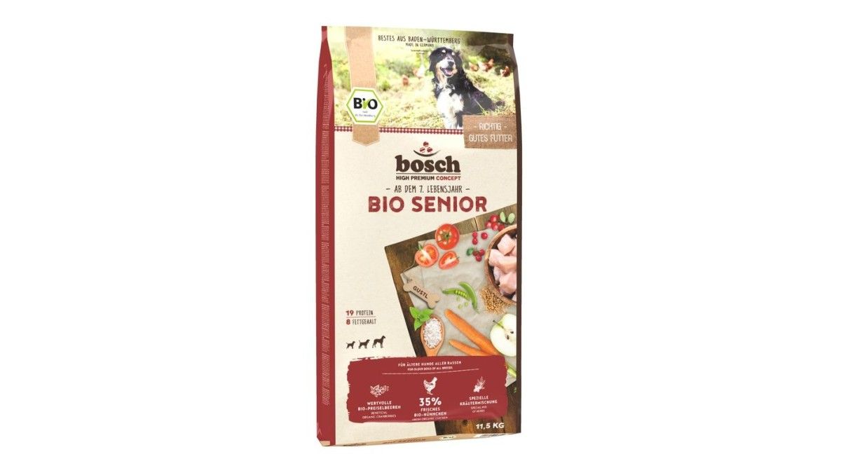 Bosch Bio Senior + Rosii, 11.5 kg: 221,21 lei - PetMart PetShop