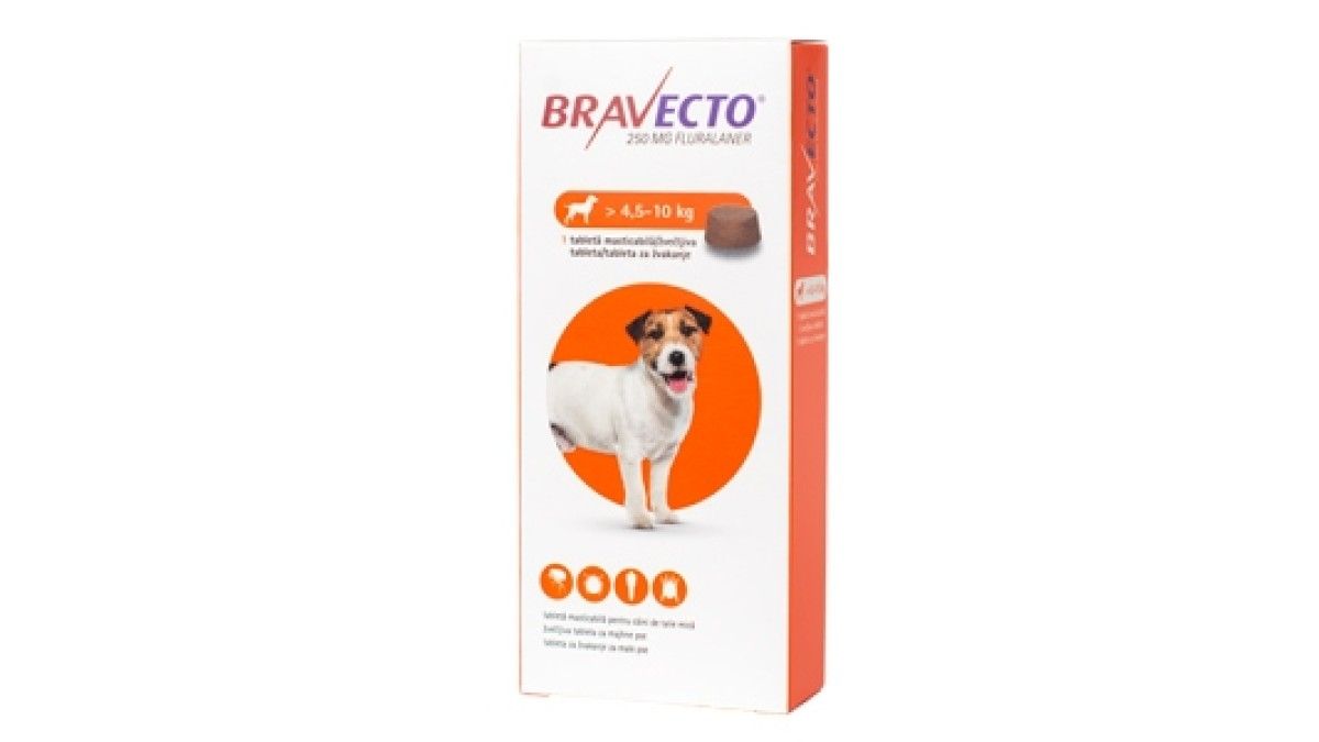 Bravecto Dog 250 mg, (4.5-10 kg), 1 tableta: 105,83 lei - PetMart PetShop