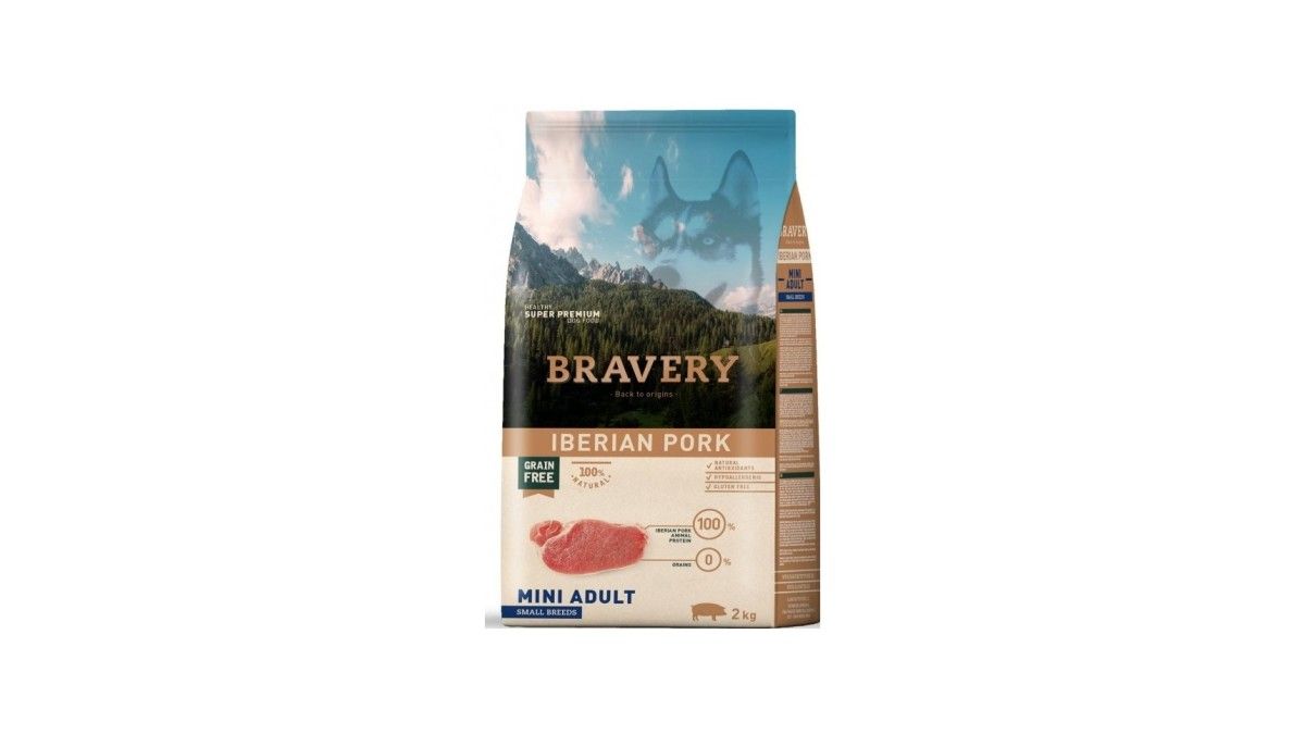 Hrana Uscata Caini, Bravery Dog, Mini Adult, Porc Iberic, 2 kg: 45,00 ...