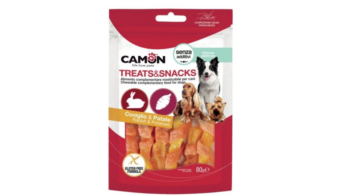 Recompense pentru caini, Camon, Iepure si Cartof Dulce, 80 g: 10,65 lei ...