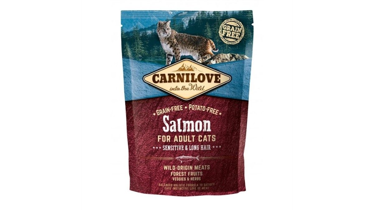 Carnilove Salmon for Adult Cats, Sensitive & Long Hair, 400 g: 25,26 ...