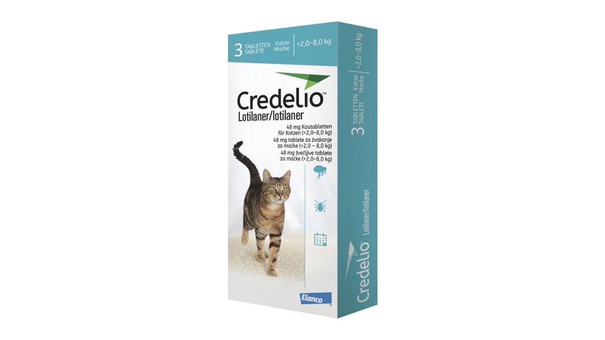 Credelio 48 mg (2 - 8 kg), 3 tablete: 179,38 lei - PetMart PetShop