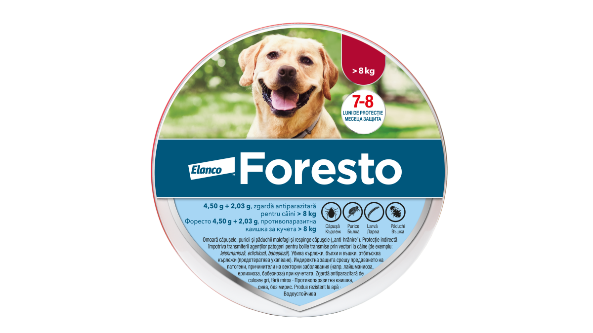 Foresto Zgarda Antiparazitara L (peste 8 kg) pentru caini: 151,46 lei ...