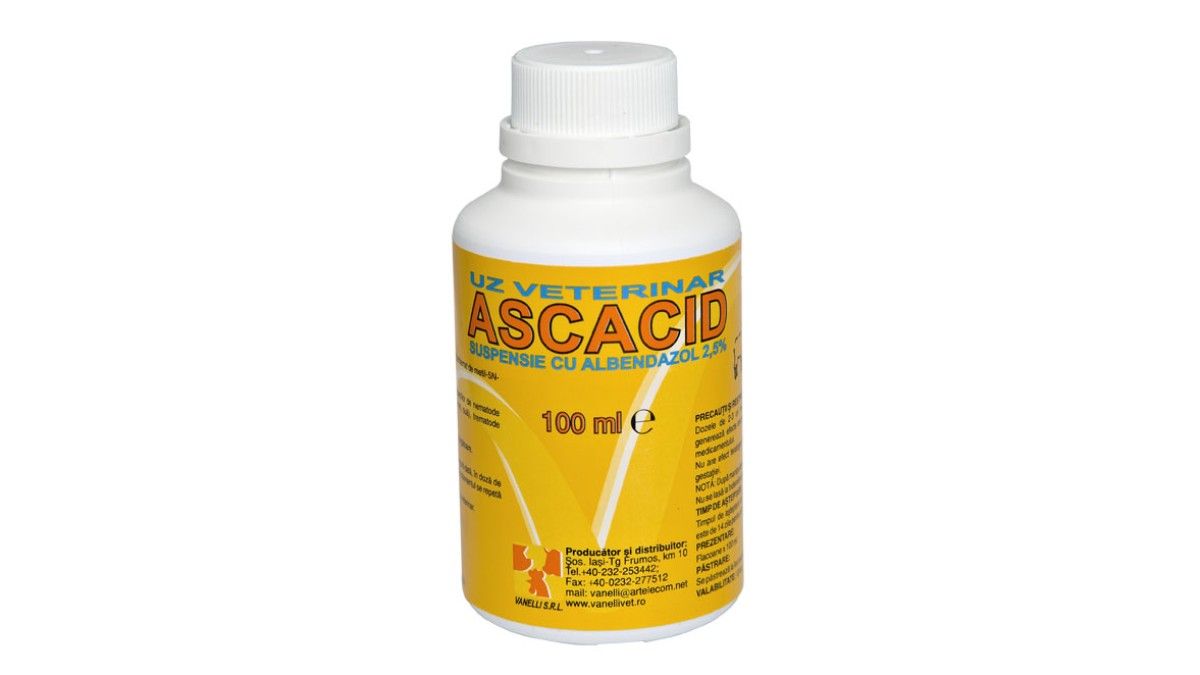 ASCACID 2.5%, 100 ml: 4,46 lei - PetMart PetShop