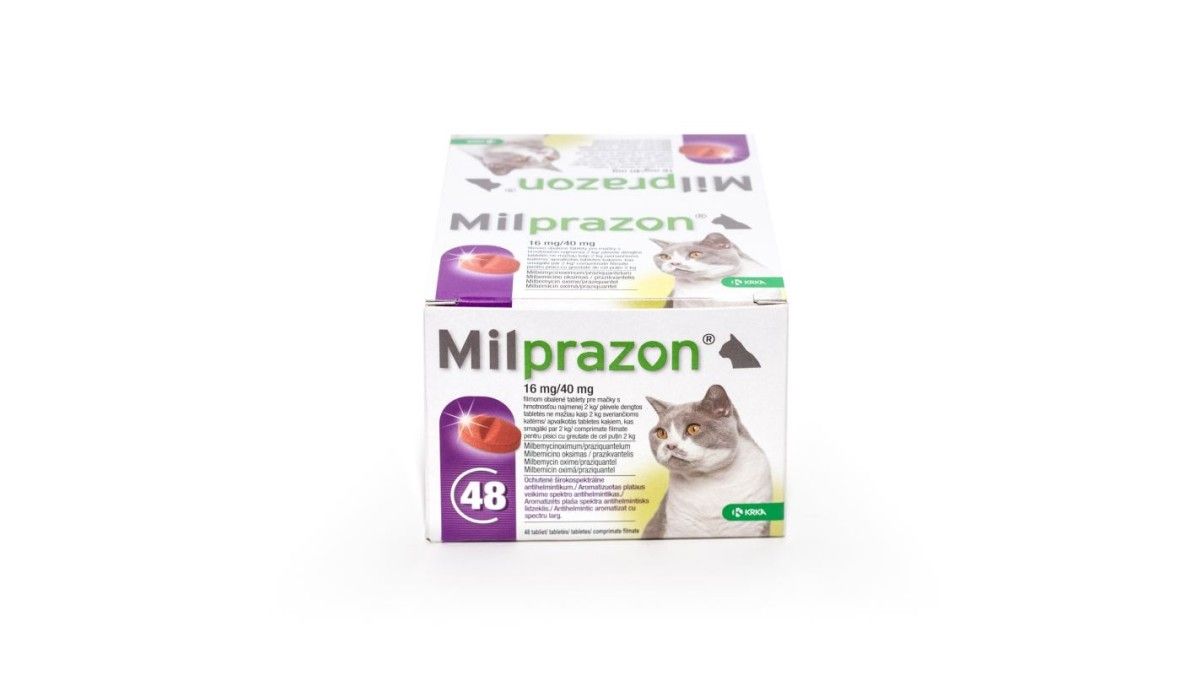 Milprazon Cat 16 / 40 mg (2 - 8 kg), 48 tablete: 1.349,85 lei - PetMart PetShop