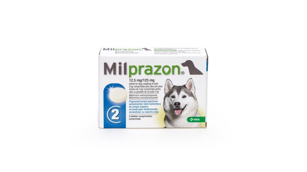 Milprazon Dog 12.5 / 125 mg (> 5 kg), 2 tablete: 69,71 lei - PetMart PetShop