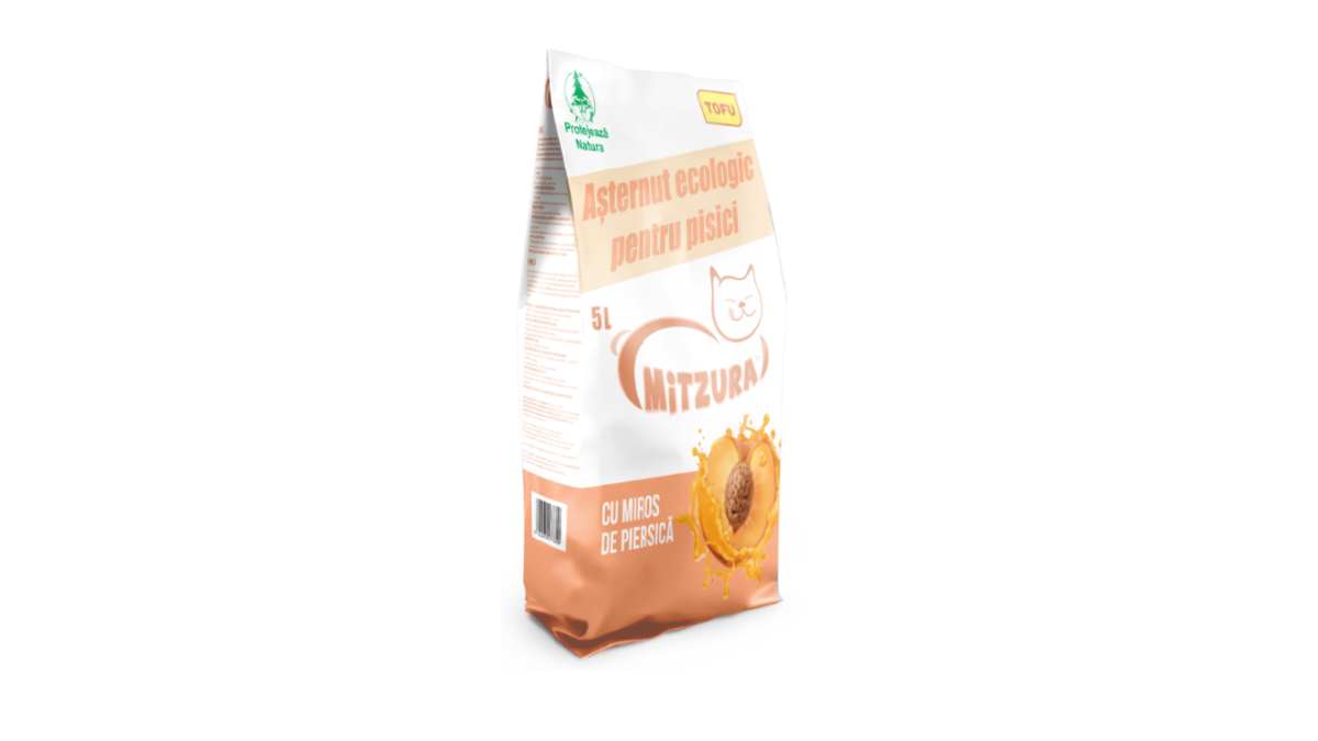 Mitzura Asternut Vegetal Tofu, Piersica, 5 L: 34,31 lei - PetMart PetShop