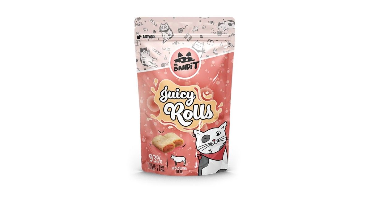 Mr. Bandit CAT Juicy Rolls, pui si vita, 40 g: 12,86 lei - PetMart PetShop