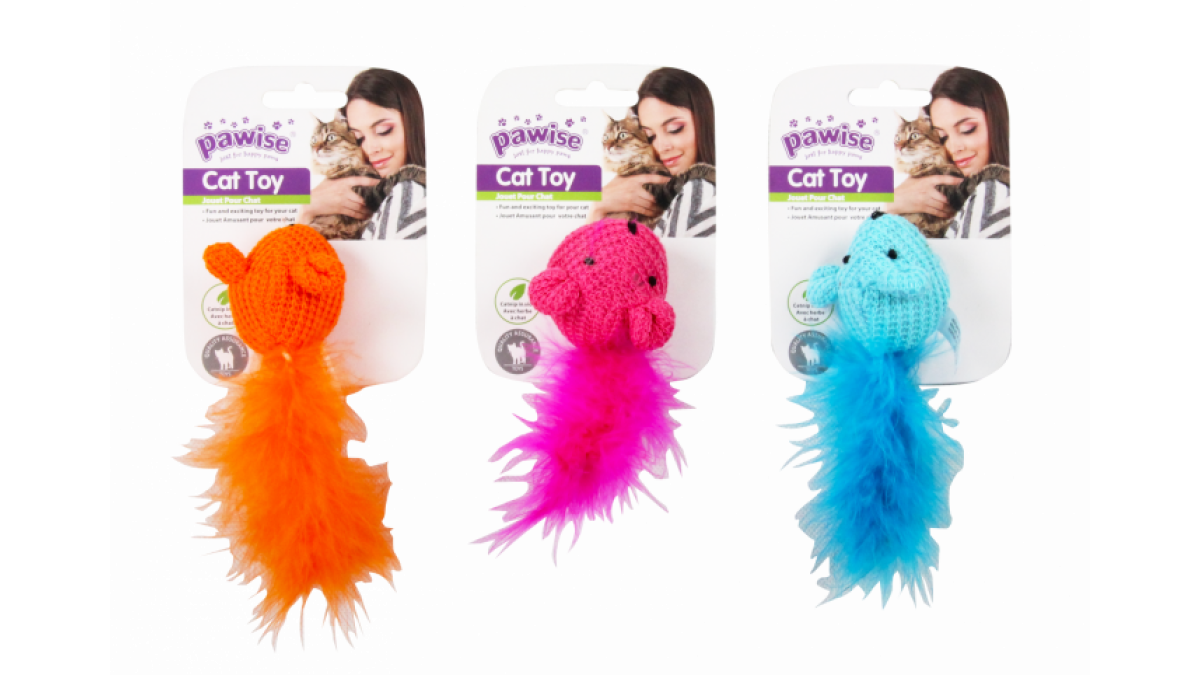 Pawise Jucarie Soricel cu Pene: 9,69 lei - PetMart PetShop