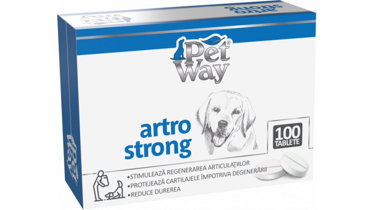 PetWay Artro Strong, 100 tablete: 60,97 lei - PetMart PetShop