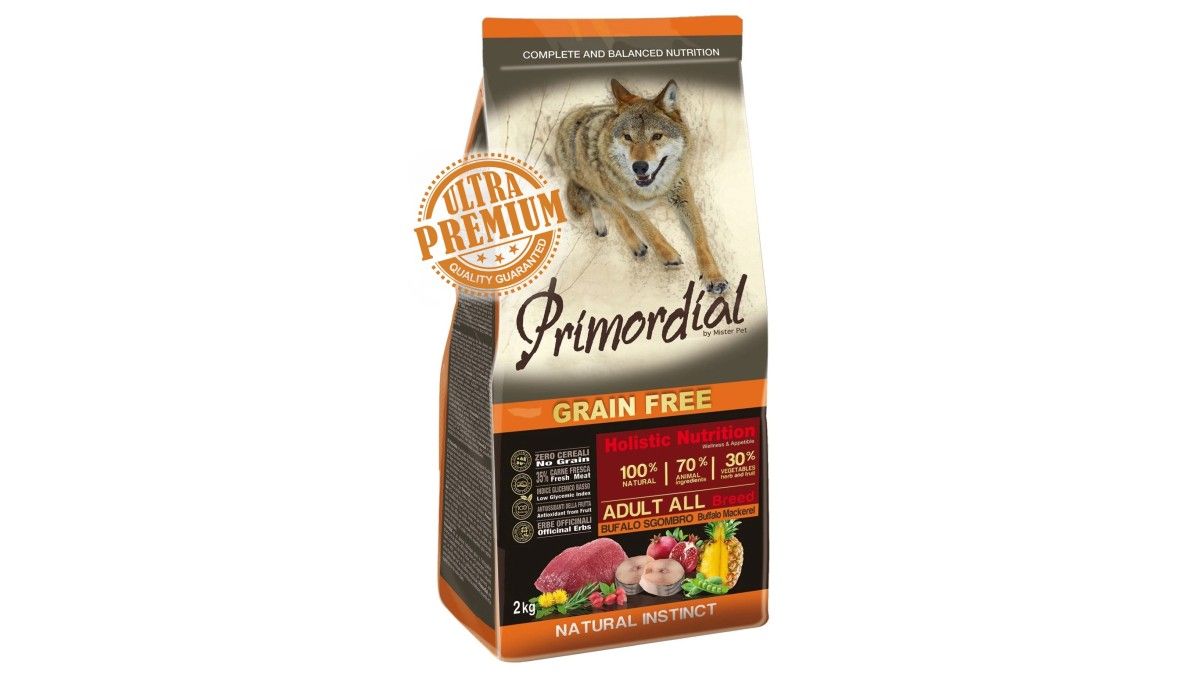 Primordial Grain-Free Holistic Dog Adult Buffalo & Mackerel, 12 kg: 326 ...