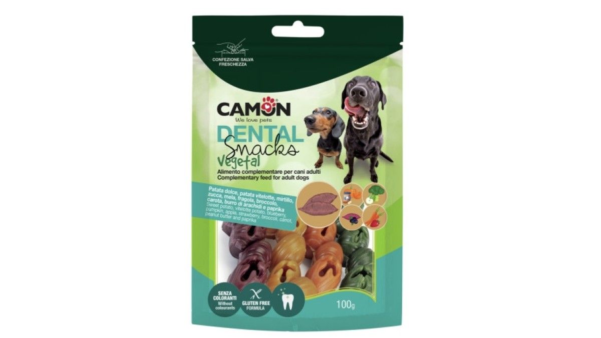 Recompense pentru caini, Camon Snack Dental Mix Veggie Bells, 100 g: 14 ...