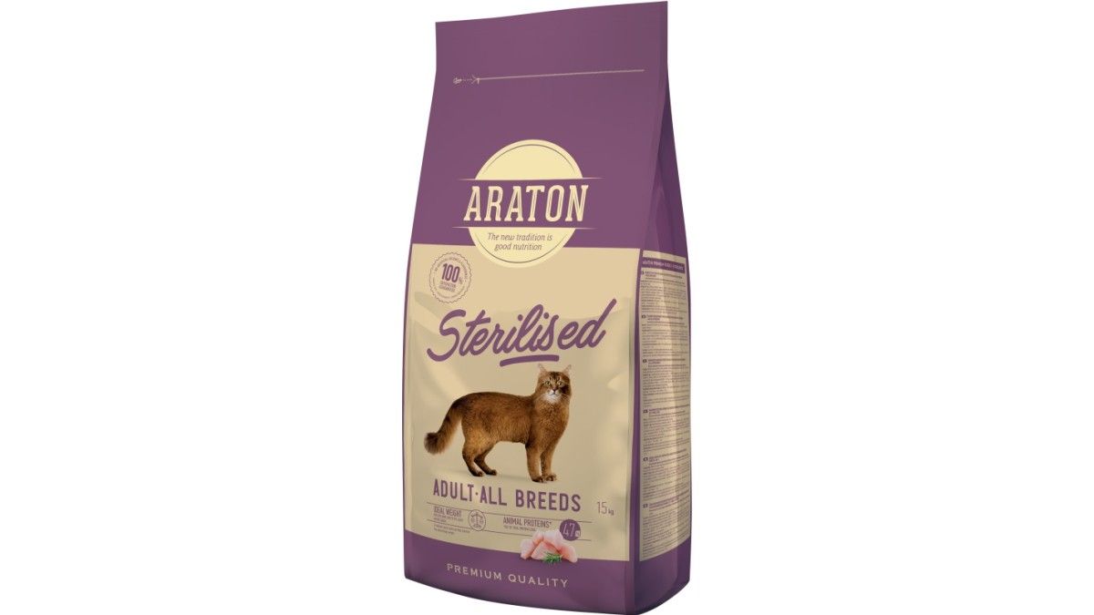 Araton Adult Cat Sterilised, 15 Kg: 249,22 lei - PetMart PetShop