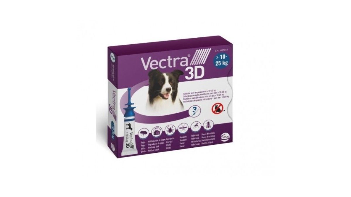 VECTRA 3D 10-25 kg/ 3 pipete: 123,83 lei - PetMart PetShop