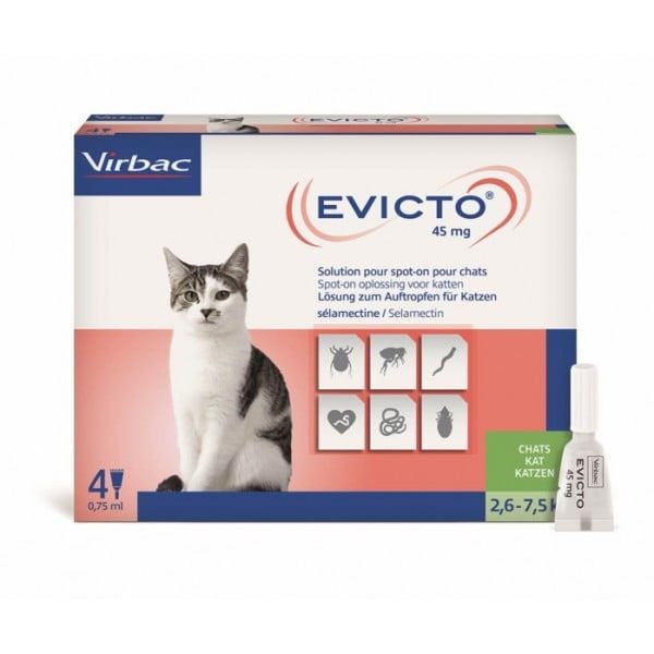 Evicto 45 mg pipete antiparazitare pentru pisici (2.6 - 7.5 kg) 4 ...
