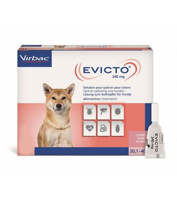 Evicto 240 mg pipete antiparazitare câini talie mare (20.1 - 40.0 kg) 4 ...