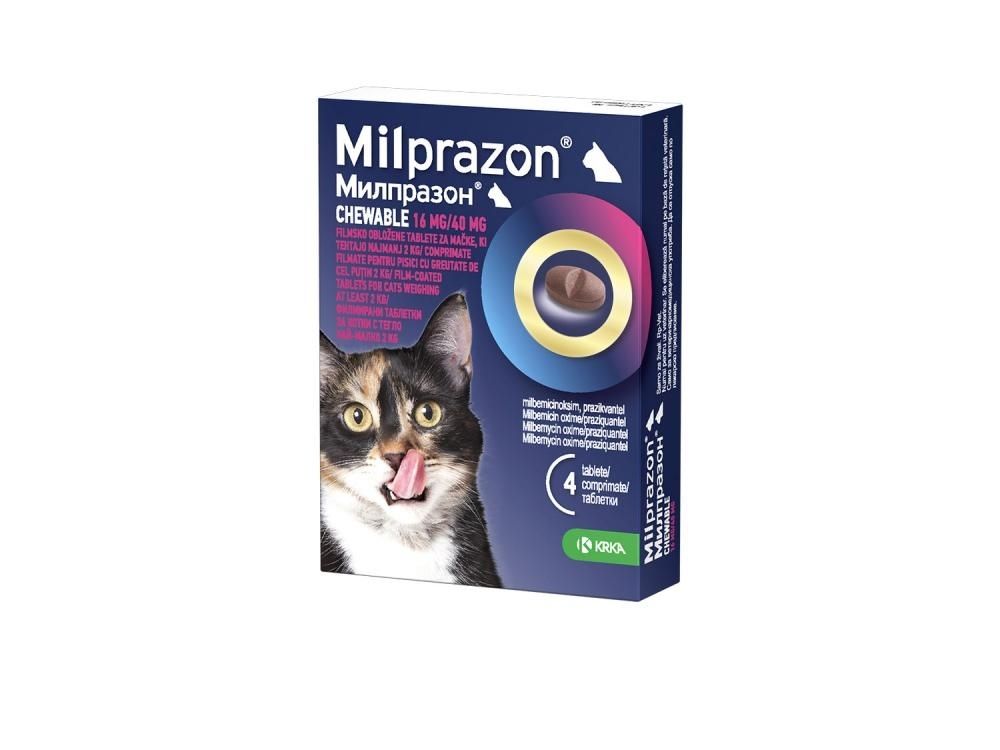 Milprazon Cat Chew, 16 mg/ 40 mg, 4 tablete: 139,15 lei - PetMart PetShop